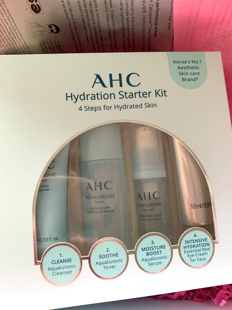 AHC hydration starter kit aqualuronic serum essential real eye cream ...