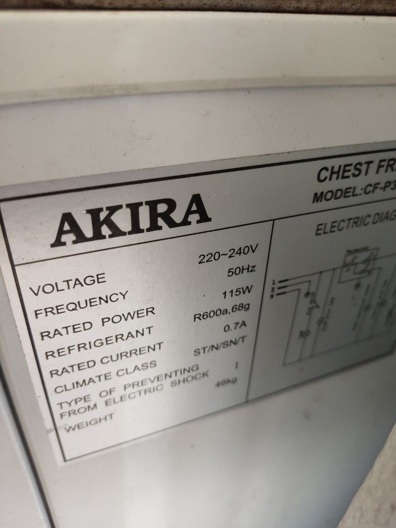 Aikra chest freezer, TV & Home Appliances, Kitchen Appliances, Refrigerators & Freezers on Carousell