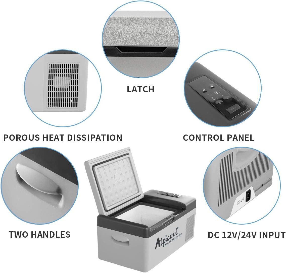 Alpicool C15 Portable Refrigerator 16 Quart(15 Liter) 12 Volt Fridge Freezer for Car, Vehicle ...