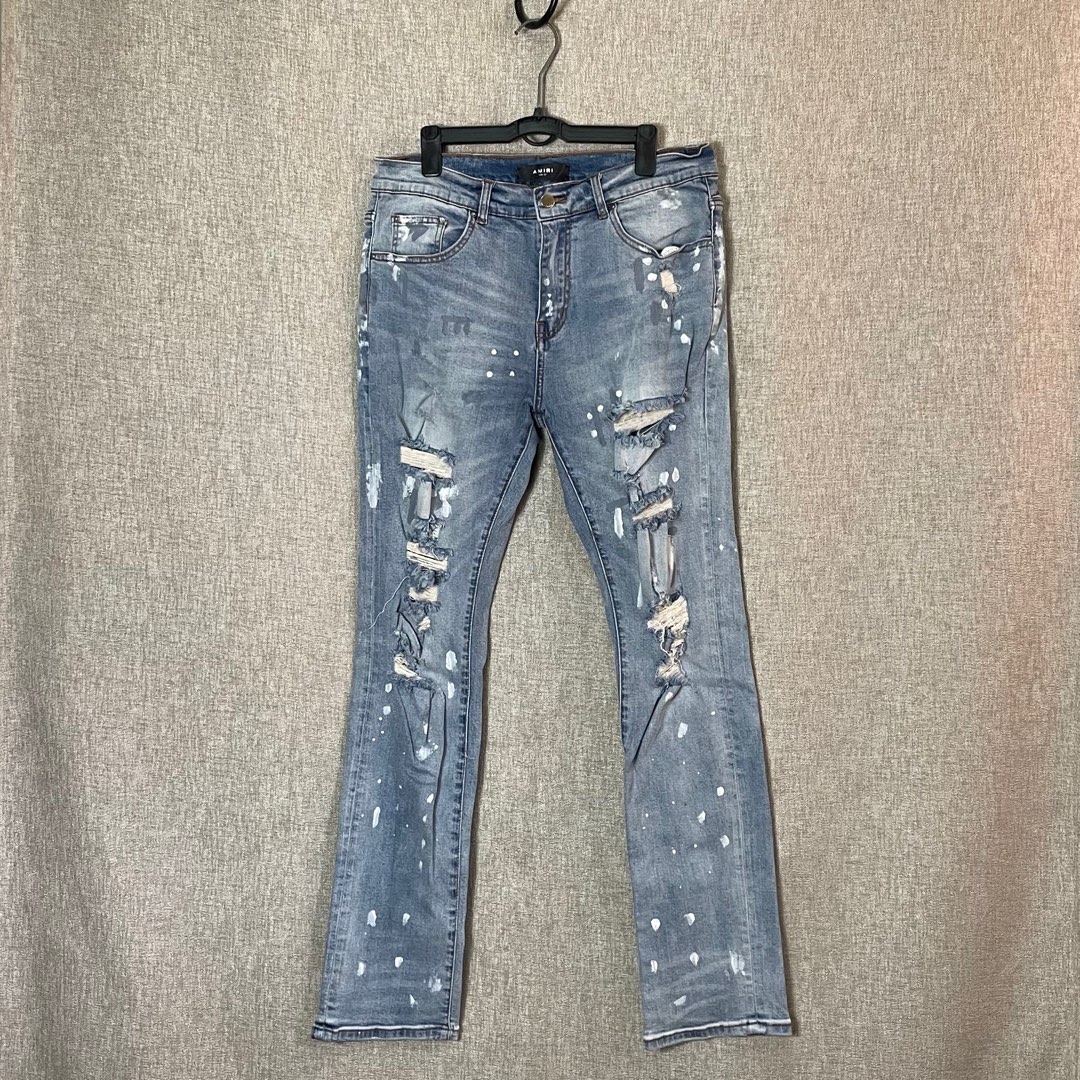 AMIRI Distressed Paint Splattered Jeans on Carousell