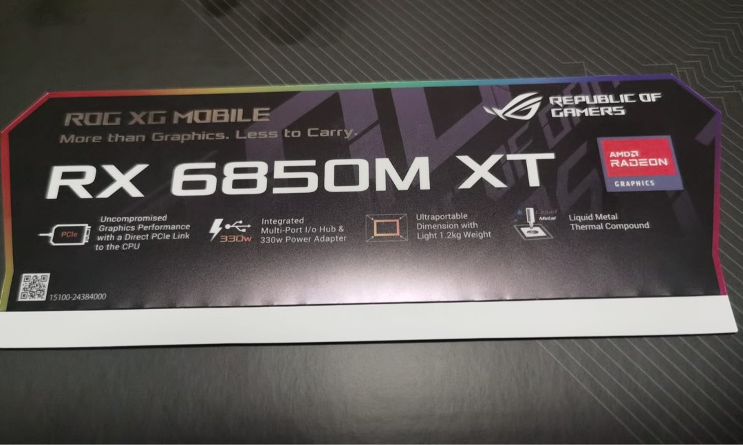 ASUS ROG XG Mobile RX 6850M XT 外接式顯示卡 GC32L, 電腦＆科技, 手提電腦 - Carousell