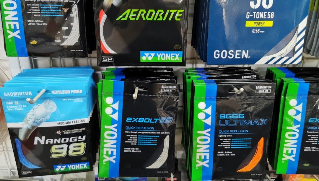 Badminton Stringing Yonex BG66 Ultimax Aerosonic Aerobite Li Ning ...