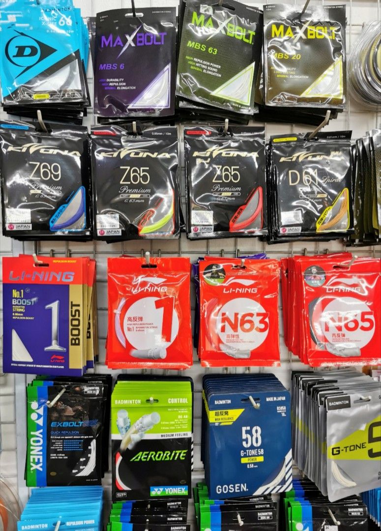 Badminton Stringing Yonex BG66 Ultimax Aerosonic Aerobite Li Ning ...