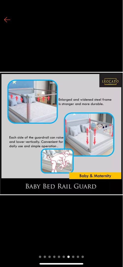 Bed guard / bed railing anti baby fall, Babies & Kids, Baby Nursery ...