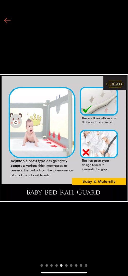 Bed guard / bed railing anti baby fall, Babies & Kids, Baby Nursery ...