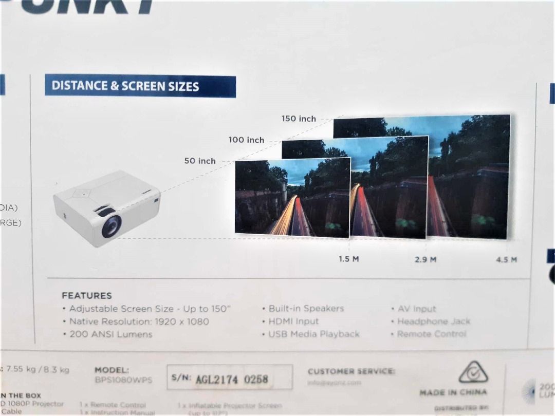 Blaupunkt Full HD Projector with Self Inflatable Screen, Computers ...