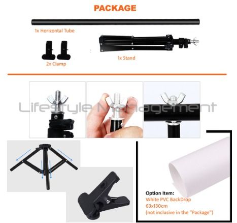 Camera Photography Background Studio Stand/Frame Kit for PVC Backdrop ...