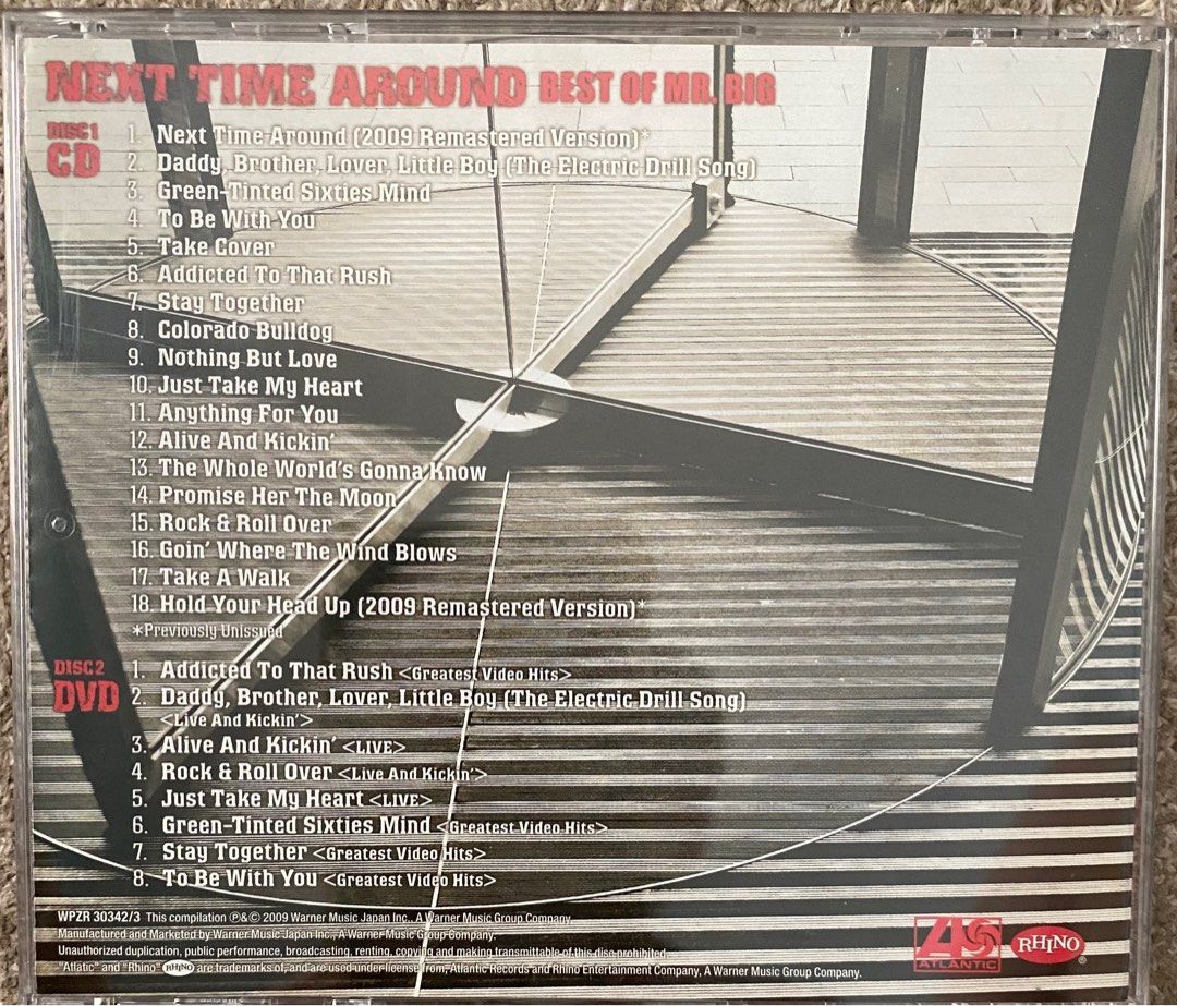 CD & DVD: rock - Next Time Around, Best Of Mr Big, CD & DVD, Japan Press with OBI and lyrics ...