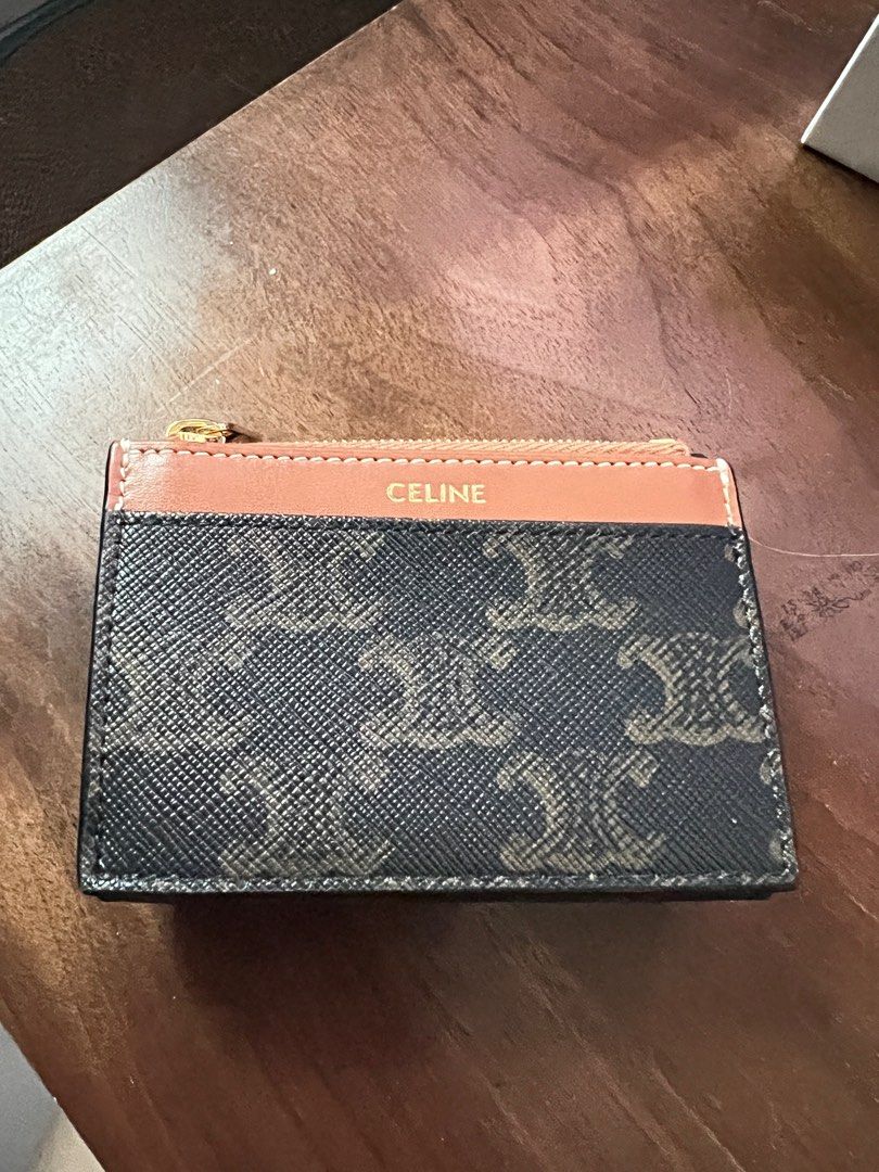 Celine COMPACT WALLET WITH COIN TRIOMPHE IN TRIOMPHE CANVAS, 名牌, 手袋及銀包 ...