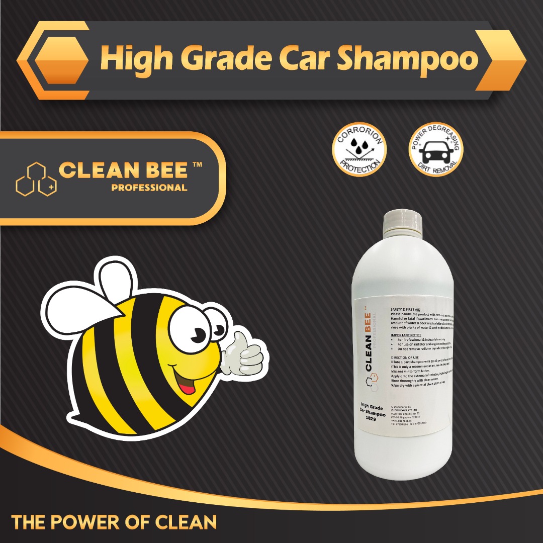 CLEANBEE Premium Grade Concentrated Car Shampoo 1L (Non-corrosive, Highly concentrated, Bio ...