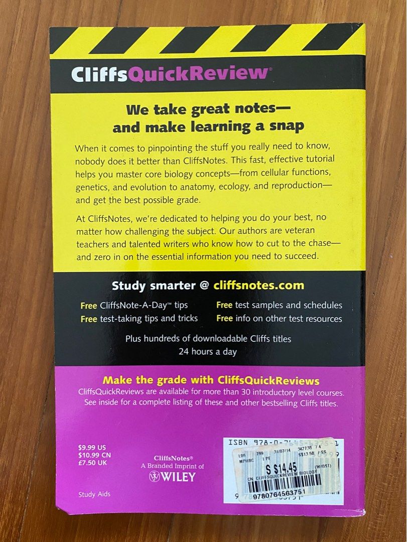 CliffsNotes Biology, Hobbies & Toys, Books & Magazines, Textbooks on ...