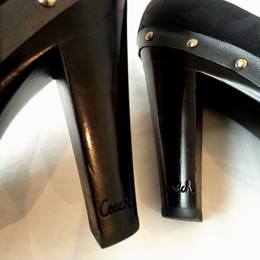 Coach Carli Black Studded Heels on Carousell