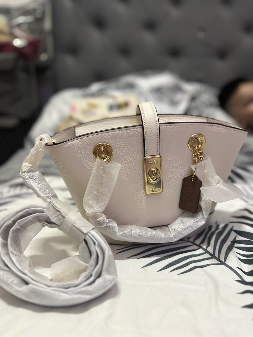 Coach Mini Lane Bucket in Chalk on Carousell