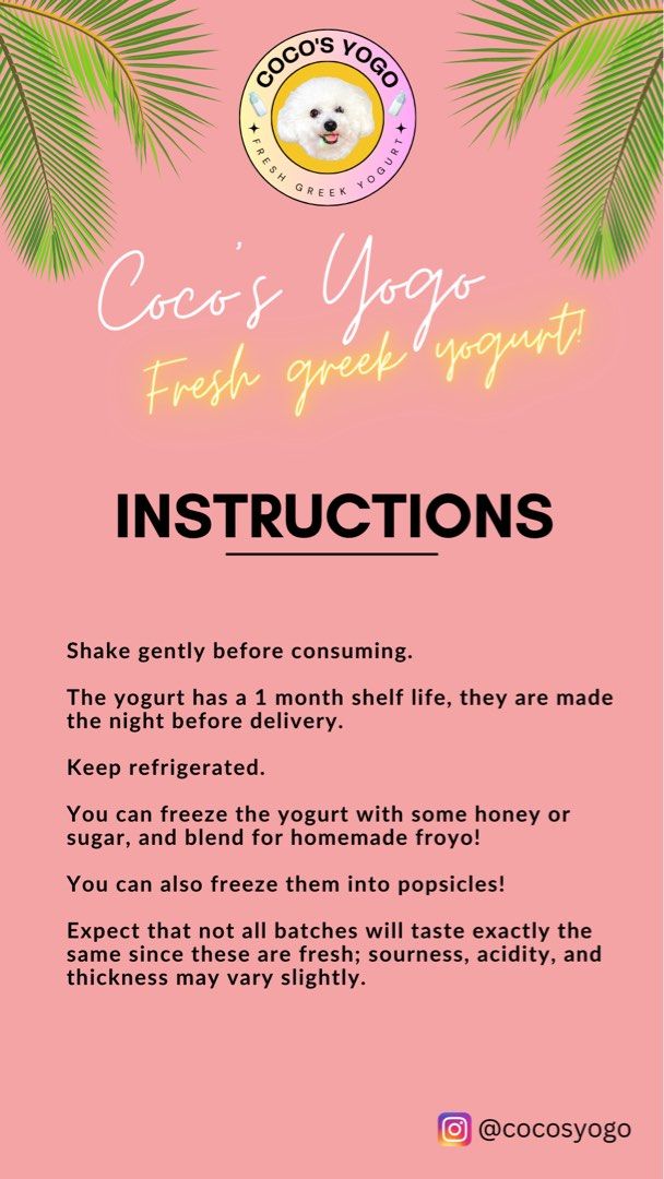 Coco’s Yogo Fresh Greek Yogurt Available Daily, Food & Drinks, Local ...