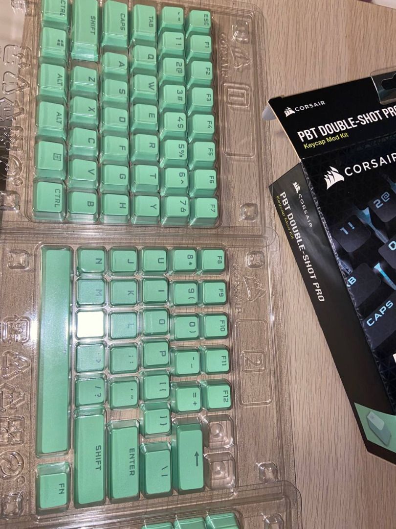 Corsair Double-Shot Pro Keycaps (Mint Green) on Carousell