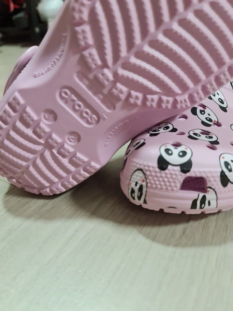 Crocs pink panda design, Women's Fashion, Footwear, Flipflops and ...