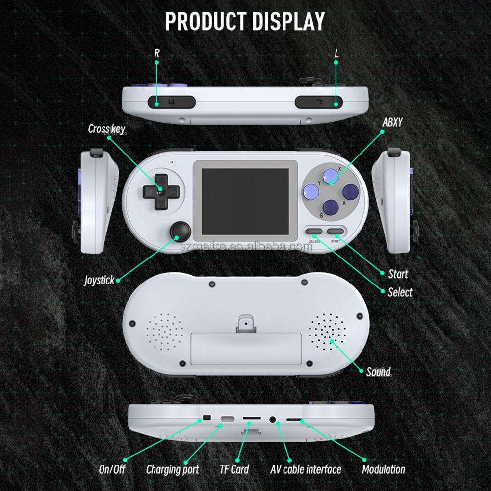 Customized Data Frog SF2000 Retro Gaming Handheld Console (FC, SFC, MD, GB, GBC, GBA, MAME Games ...