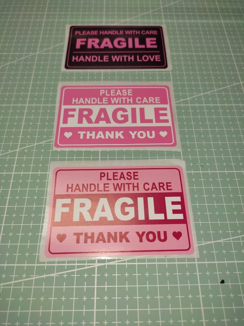 Cute rectangular Fragile Sticker, Hobbies & Toys, Stationery & Craft ...