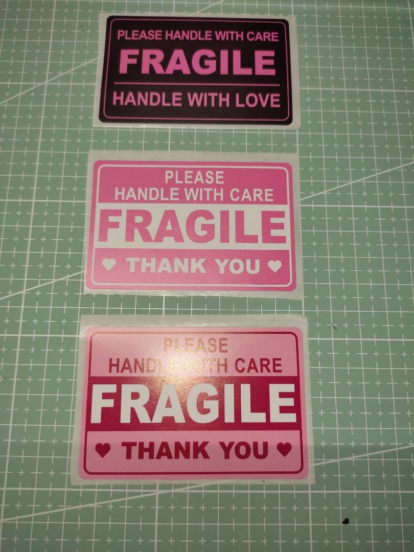 Cute rectangular Fragile Sticker, Hobbies & Toys, Stationery & Craft ...