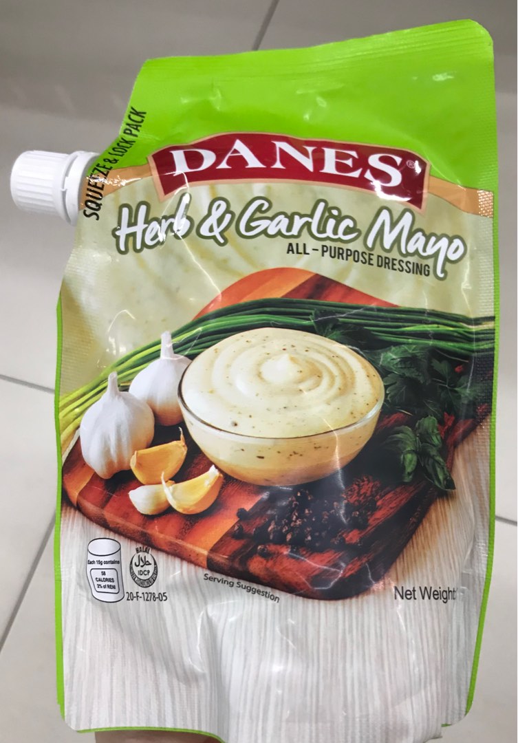 Danes Herb & Garlic Mayo All Purpose Dressing 220g Mayonnaise for Salad ...