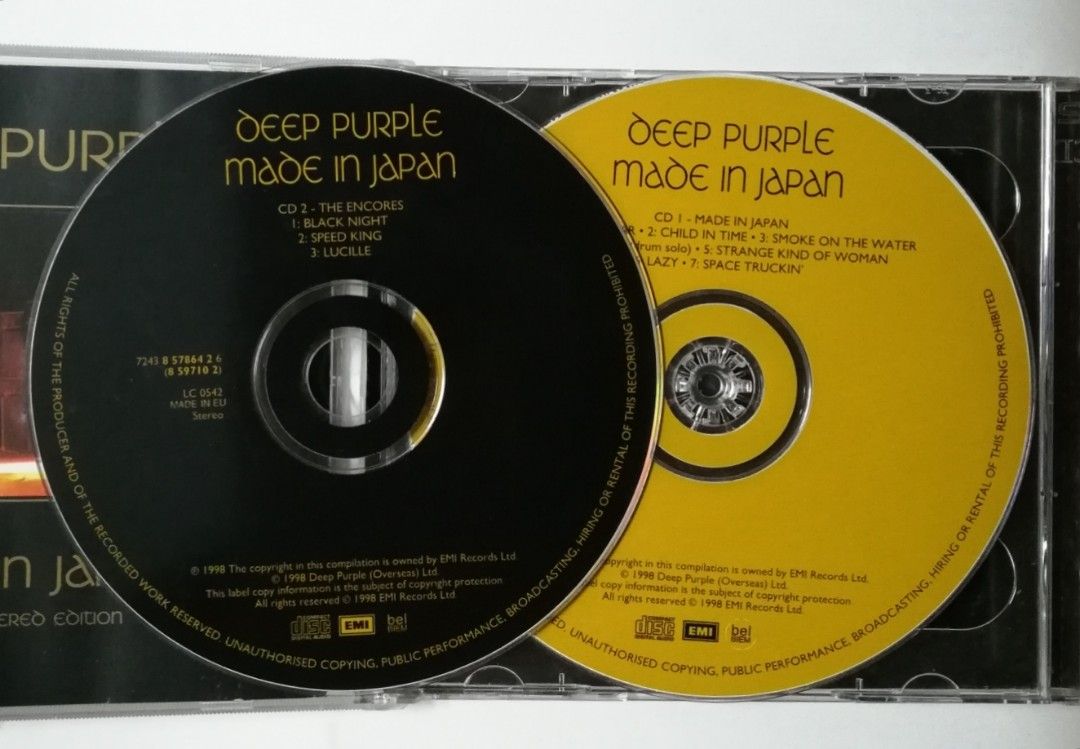 Deep Purple Made in Japan 2xCD Remastered Edition (D12), Hobbies & Toys, Music & Media, CDs ...