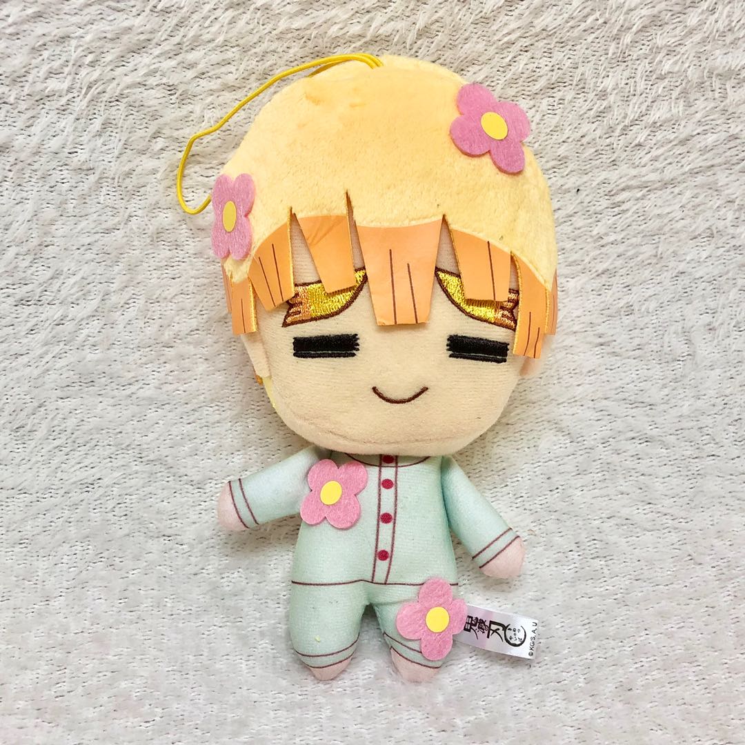 Demon Slayer Kimetsu no Yaiba Zenitsu Agamatsu with Flower Charm Plush ...