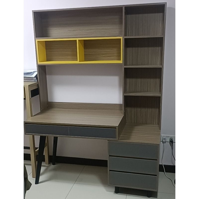 Desk bookcase combination simple children's learning table, primary and ...