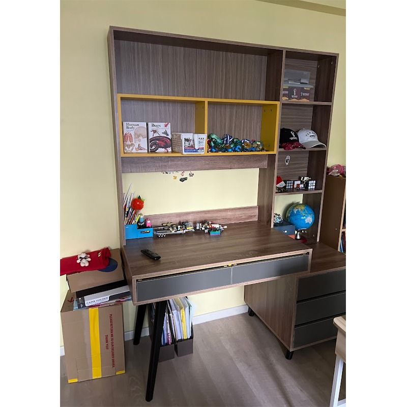 Desk bookcase combination simple children's learning table, primary and ...