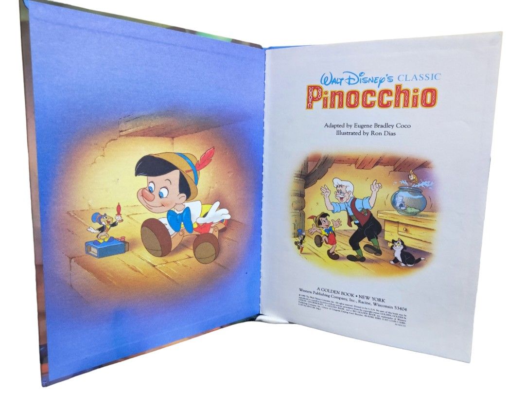 Disney Pinocchio 1990 vintage classics children's book, Hobbies & Toys ...
