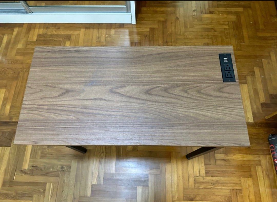 FOLDABLE WOODEN TABLE WITH OUTLET PLUG, Furniture & Home Living ...