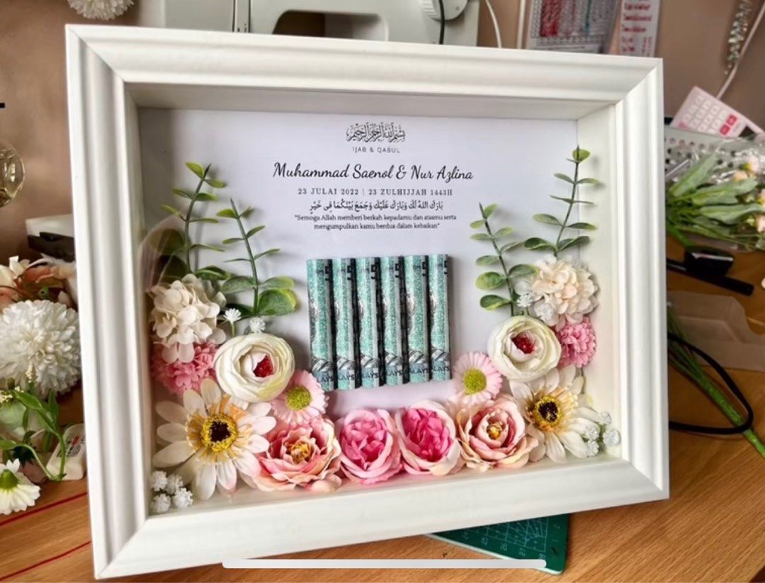 Frame mas kahwin 3D Nikah Tunang, Hobbies & Toys, Stationery & Craft ...