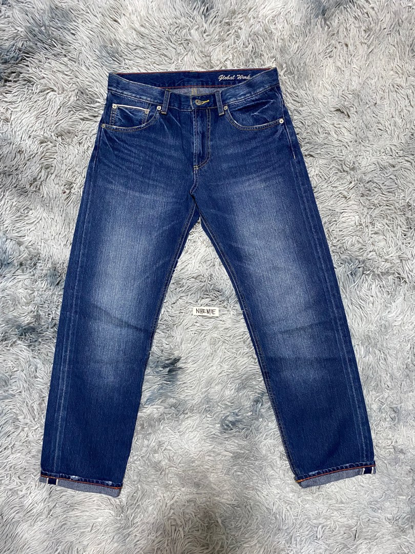 GLOBAL WORK SELVEDGE DENIM PANTS, Men's Fashion, Bottoms, Jeans on ...