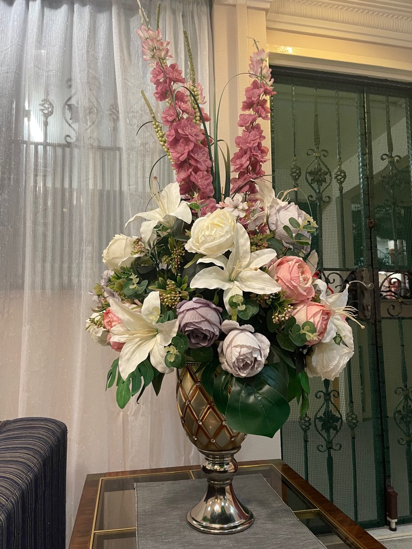 Glower with vase, Furniture & Home Living, Home Decor, Artificial ...