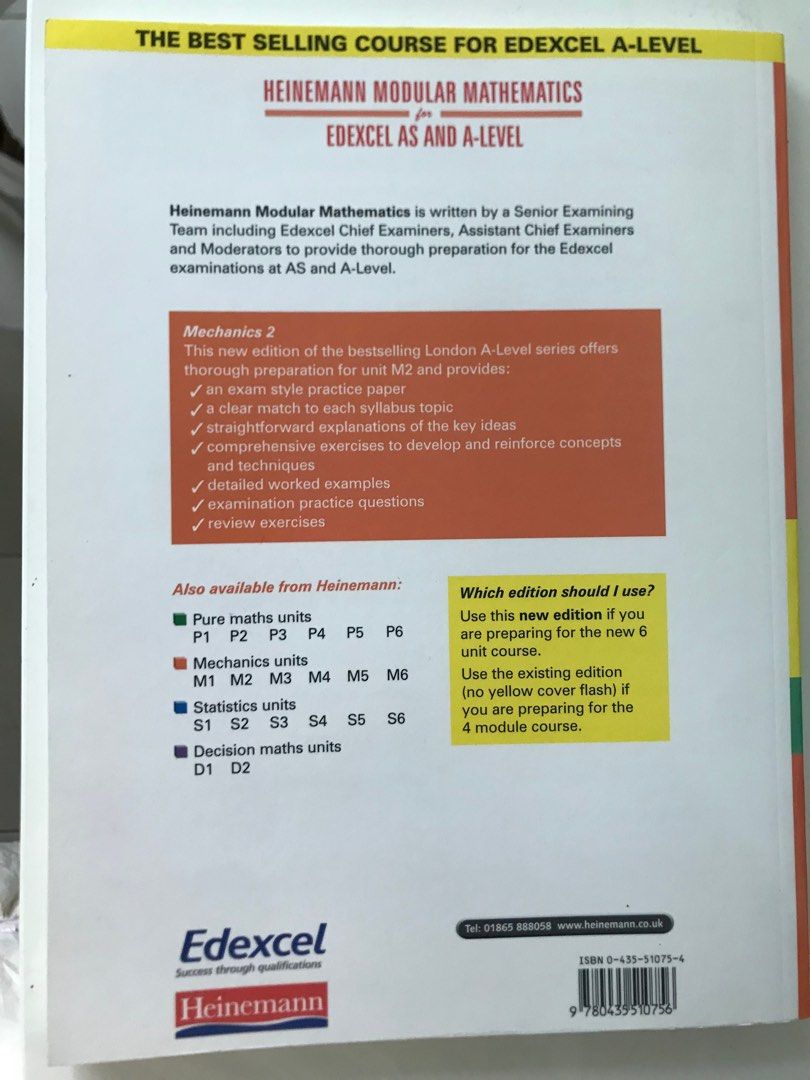 Heinemann Modular Mathematics Edexcel AS and A Level Mechanics 2, Hobbies & Toys, Books ...