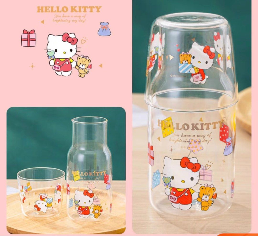 Hello Kitty Jar and glass set by CPCM, Furniture & Home Living ...