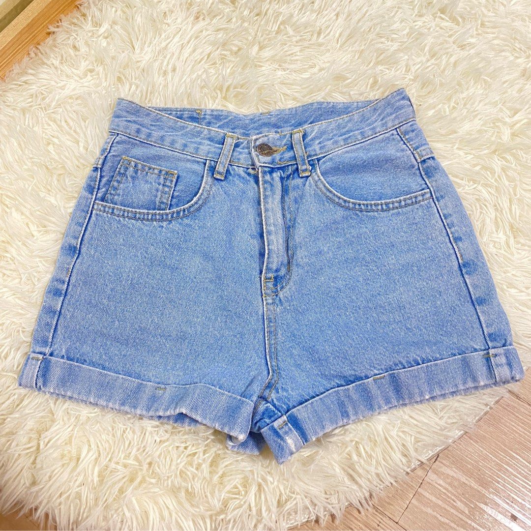 Highwaisted Clean Cut Thick Denim Shorts on Carousell
