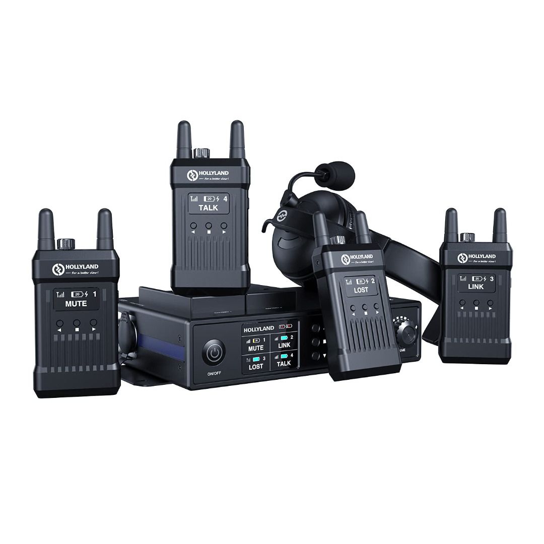 Hollyland Full-Duplex Intercom System with Four Beltpack Transceivers ...