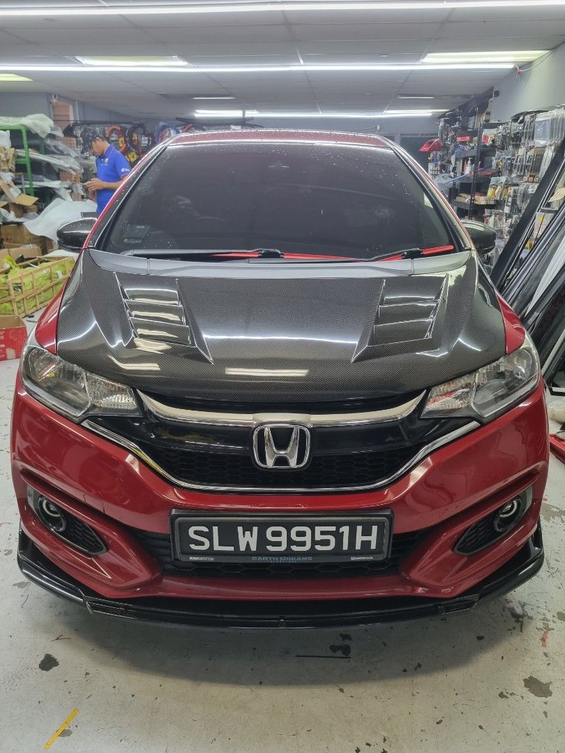 Honda Fit Jazz GK3 GP5 GK5 Full Carbon Fibre Bonnet, Car Accessories ...