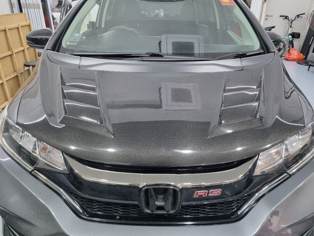 Honda Fit Jazz GK3 GP5 GK5 Full Carbon Fibre Bonnet, Car Accessories ...