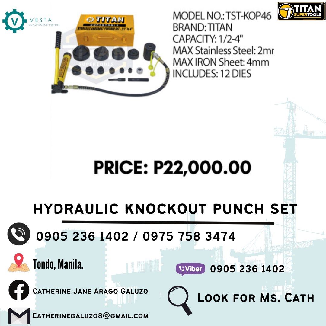 Hydraulic knockout punch set on Carousell