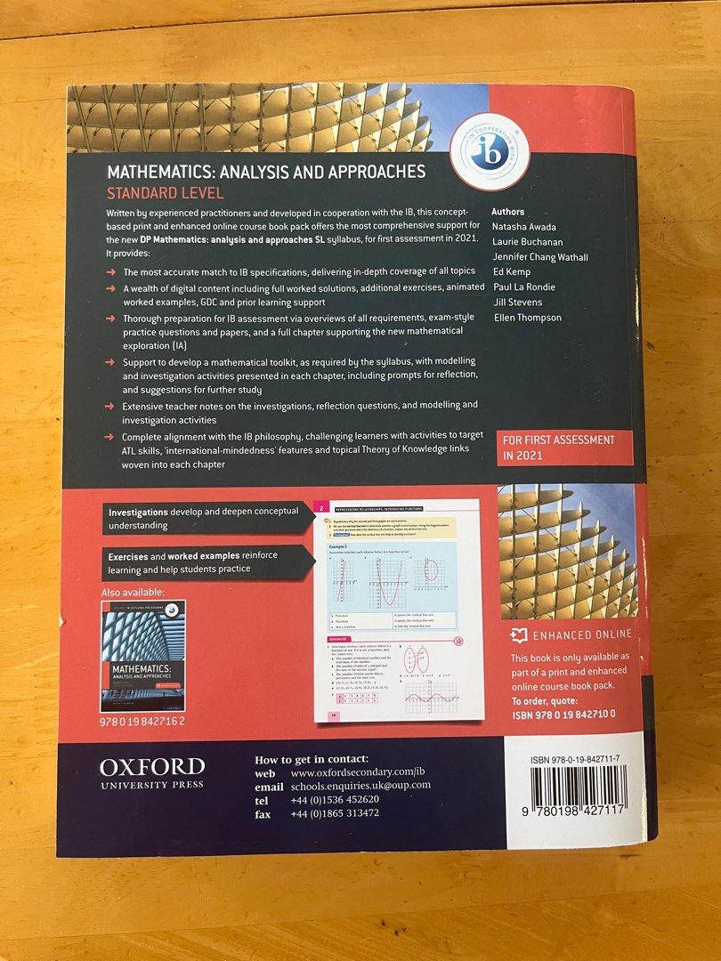 Ib Diploma Mathematics Analysis And Approaches Standard Level Oxford