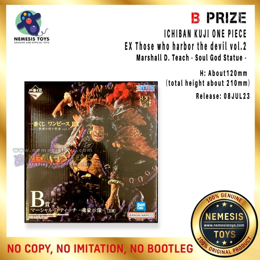 Ichiban Kuji ONE PIECE EX Those who harbor the devil vol.2 Blackbeard - B Prize [ GOLD STICKER ...