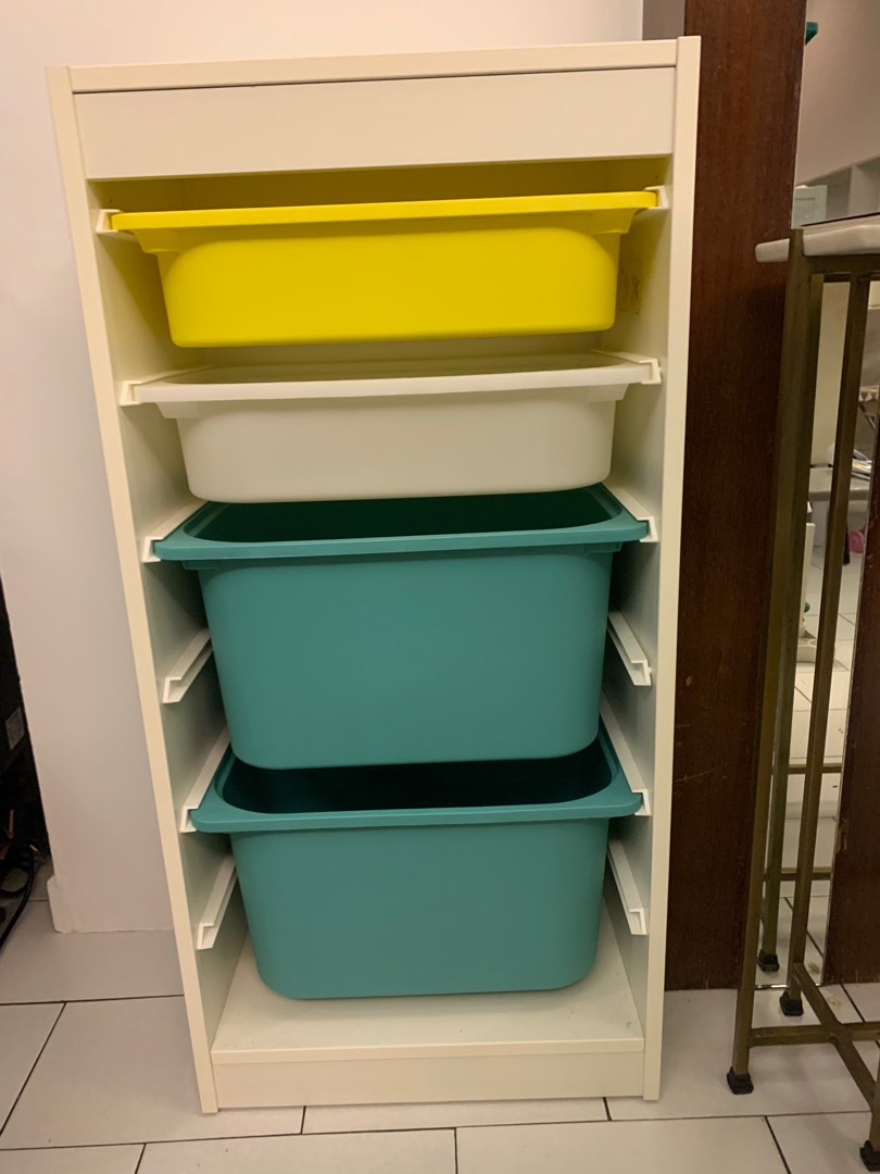 IKEA Trofast storage unit with boxes, Furniture & Home Living ...
