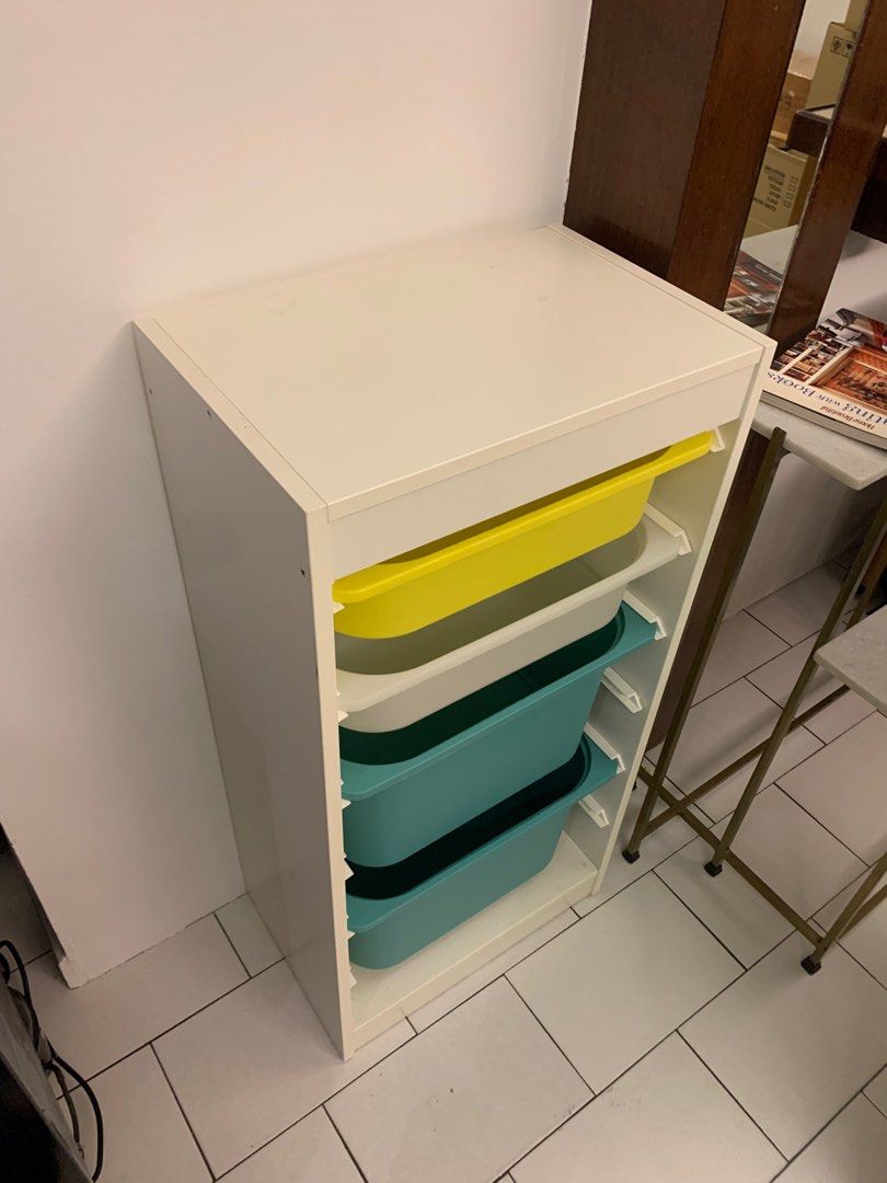IKEA Trofast storage unit with boxes, Furniture & Home Living ...