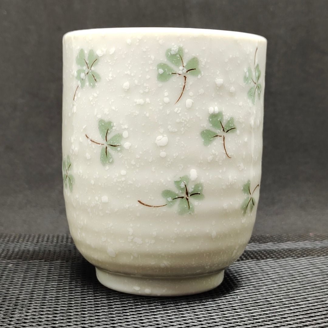 Japanese Porcelain Clover Pattern Teacup - White and Green, Furniture ...