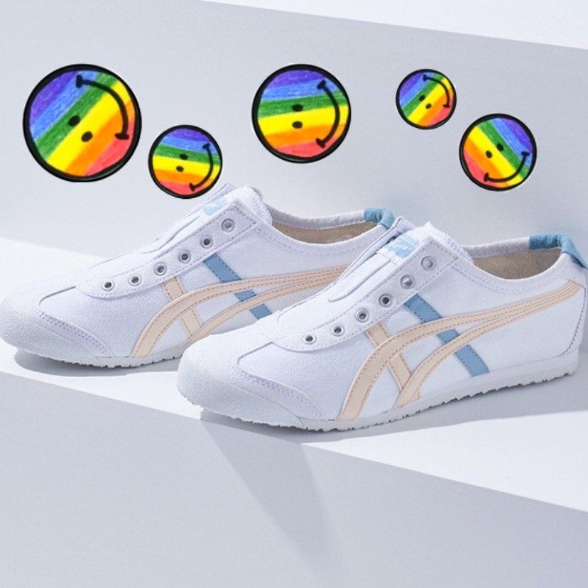 Onitsuka Tiger light blue pale yellow , Women's Fashion, Footwear ...