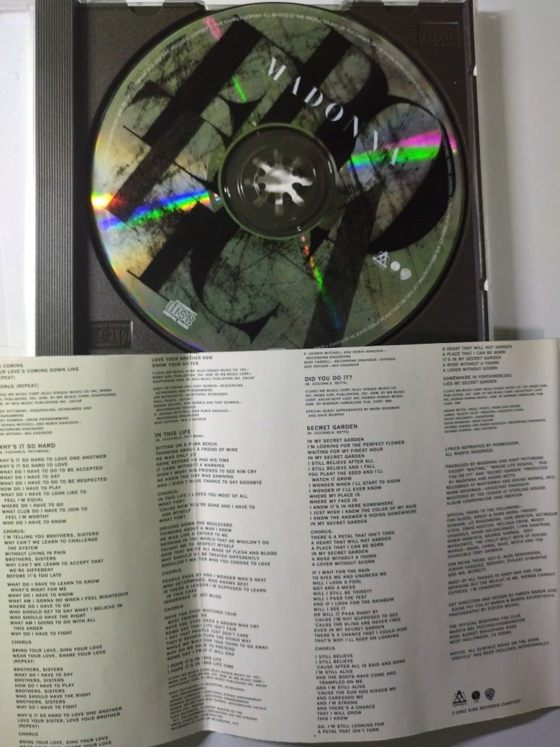 MADONNA "Erotica" CD, Hobbies & Toys, Music & Media, CDs & DVDs on Carousell