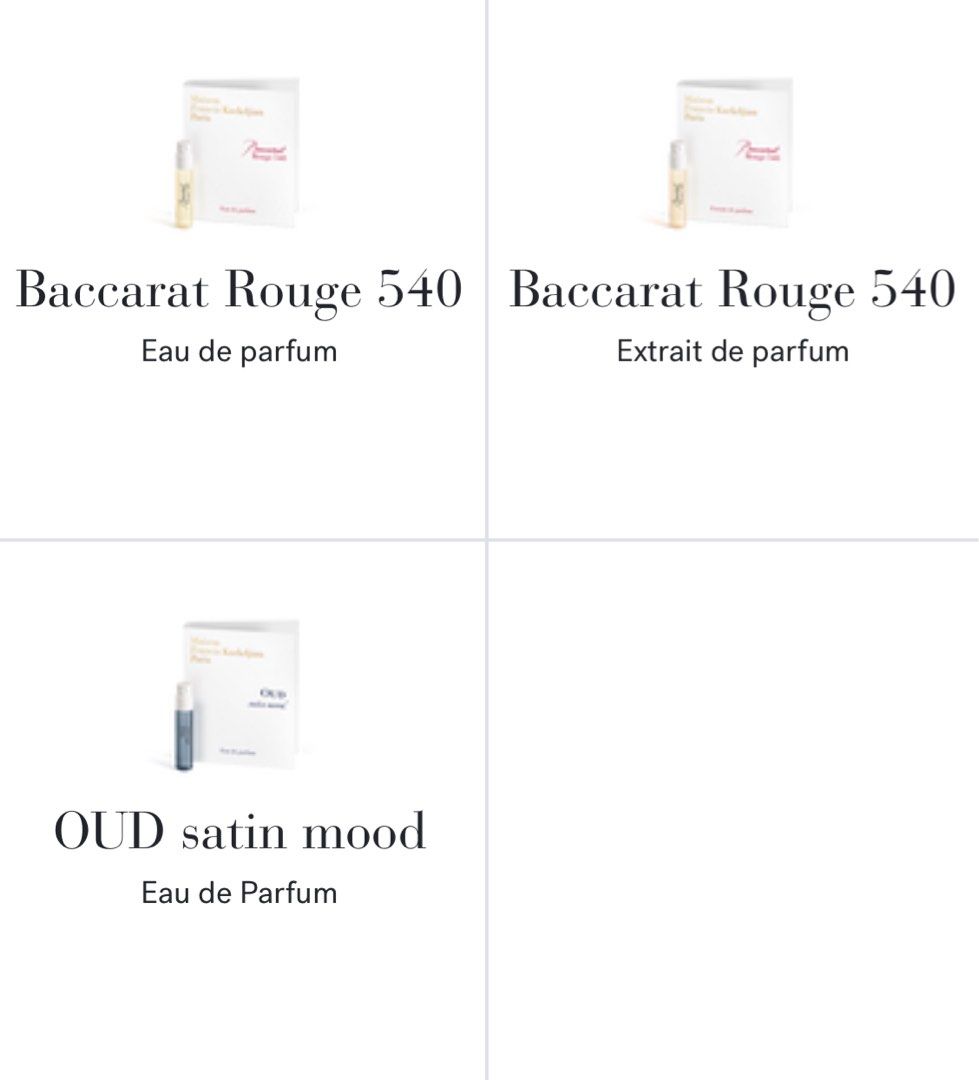 Maison Francis Kurkdjian MFK Sample Set, Beauty & Personal Care ...