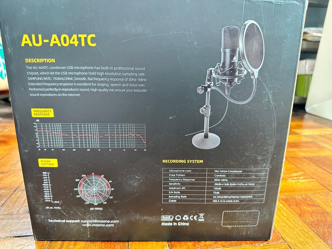 MAONO Desktop USB Microphone Set, Audio, Microphones on Carousell