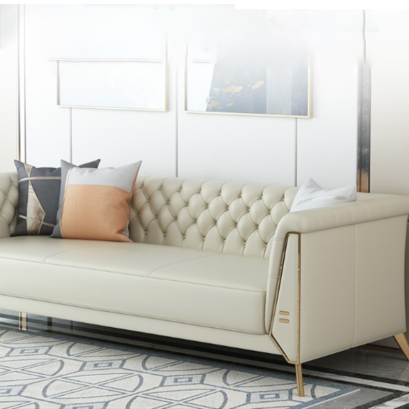 Microfiber Leather Sofa Cream Sofa Free Delivery Sofa Living Room Sofa ...